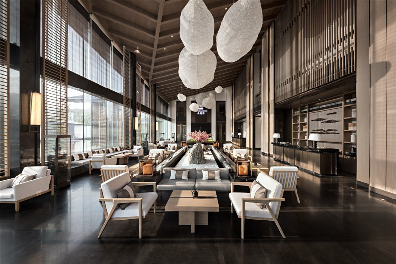 Customized-design hotel furniture wooden hotel lobby sofa set - Buy ...